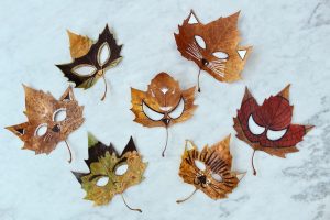How to make fall leaf masks – Recycled Crafts