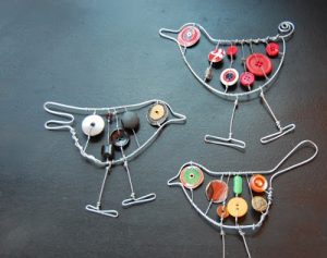 Adorable wire and button birds – Recycled Crafts