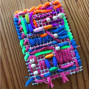 How to make an abstract fiber piece of woven art easy – Recycled Crafts