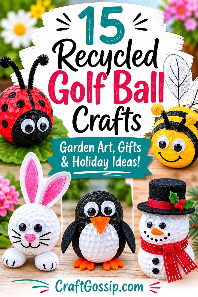 15 Recycled Golf Ball Crafts For Garden Art, Gifts And Holiday ...